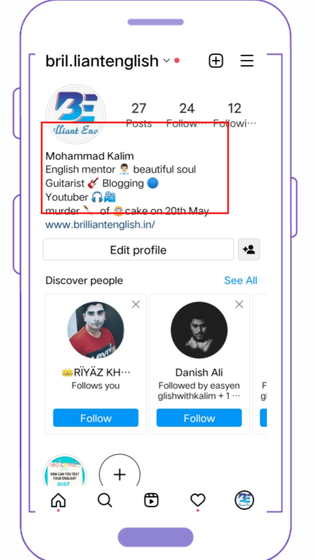 20 Instagram Bio & How To Write An Attractive Bio| Brilliant English